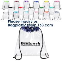 China OEM Design Promotion PVC Drawstring GYM Bag,Clear PVC Drawstring Bag With Gold String Promotional Reflective Plastic PVC for sale