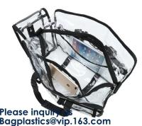 China Professional Clear Makeup Cosmetic Bag PVC Carry Bag With 7 Extra Magnet Pockets And Detachable Shoulder Strap for sale