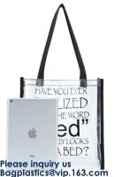 China Clear PVC Tote Bag With Nylon Handles And Fabric Trim,Clear PVC cosmetic zipper bag with white trim, Bagease, Bagplastic for sale