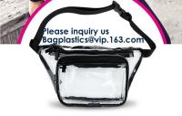 China Bagease Clear PVC Fanny Pack With Double Zipper And Adjustable Strap,Clear PVC blacpack with top zipper opening for sale