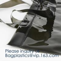 China Personalized Custom Logo Reusable Vinyl Tote Folding Portable Transparent Pvc Shopping Bag,Pvc Shopping Tote Bag Grocery for sale