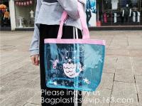China Custom Design Vinyl Mirror Surface Pvc Tote Shopping Bag,PVC Reusable Grocery Bag Summer Beach Bag Custom Logo Women Tra for sale