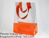 China Vinyl Transparent PVC Gusset Bag Plastic Tote Shopping Bag For Packaging TPU Laser Makeup Handbag PVC Cosmetic Shopping for sale