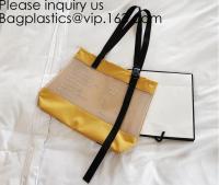 China Transparent PVC Blanket Bag/Plastic Shopping Bag/Packaging Bag With Black Woven Trim And Webbing Handle, bagease, packag for sale
