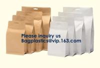 China Kraft Stand Up Pouches Clear Stand Up Pouches Jute Look Stand Up Pouches Striped Stand Up Pouch with Rectangular Window for sale