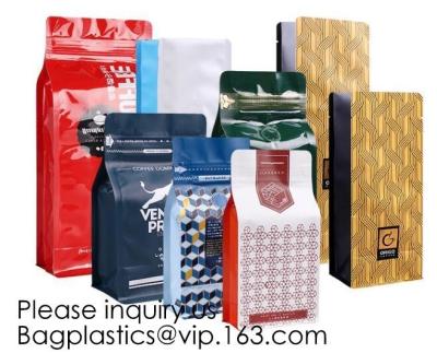 China Coffee bean bag air valve kraft paper octagonal sealing aluminum foil self-supporting Zip lockk bag custom coffee packagin for sale