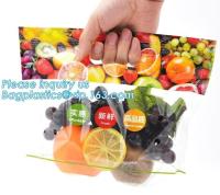 China slider zip lock packaging fruit bag for cheery and grape, Vegetable refrigerate used resealable Zip lockk packaging bag for sale