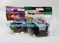 China Resealable Vent Hole Plastic Bag For Fruit With Slider, OEM Printed Logo food grade Slider Storage Bags, Custom grape/fr for sale