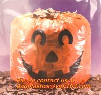China Fancy Gaint Halloween Leaf Trash Bag, Colorful Plastic Leaf Trash Bag For Advertisement, Plastic Die Cut Bags For Hallow for sale