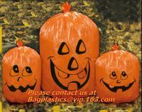 China Fancy Gaint Halloween Leaf Trash Bag, Colorful Plastic Leaf Trash Bag For Advertisement, Plastic Die Cut Bags For Hallow for sale