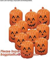 China disposable Halloween Pumpkin Leaf Trash Bags Set 4 Orange Yard Decor Party Jack-O-Lantern,halloween pumpkin bag/ Hallowe for sale