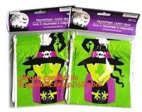 China Plastic Halloween Treat Gift Bags Christmas Candy Bags,50pcs Halloween treat bag/ PE bag/gift bag with opp bag and heade for sale