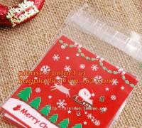China cone shape custom print clear plastic christmas candy bag,cone shaped clear candy treat opp bag,Various Styles Christmas for sale