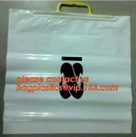 China Heavy Duty Customized Printing Rigid Snap Handle Hard Plastic Bag,LDPE Rigid Handle Personal Belonging Bag bagplastics for sale