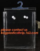 China Custom printing eva material underwear cloth garment bag with hanger hook,EVA packaging bag button type pressed with the for sale