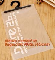China Custom printing eva material underwear cloth garment bag with hanger hook,EVA packaging bag button type pressed with the for sale