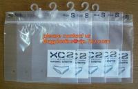 China Sinicline hot sale underwear bag white hanger pvc waterproof bag with zip lock,bag for Plastic side zipper underwear bag for sale