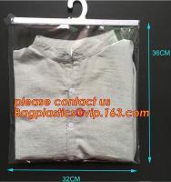China reusable transparent hanger hook plastic bags,degradable d2w hdpe/ldpe die cut / punch handle plastic door hanger bags for sale