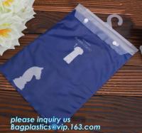 China custom printed aluminum foil lined hook hanger zip lock sock packaging bag,PVC bag/PVC hook bag /PVC hanger bag for Unde for sale