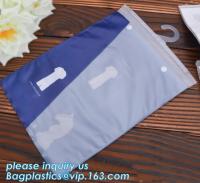 China custom printed aluminum foil lined hook hanger zip lock sock packaging bag,PVC bag/PVC hook bag /PVC hanger bag for Unde for sale
