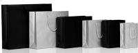 China High-End Luxury Unprinted Cardboard Shopping Black Paper Carrier Bag with Rope Handle,Glossy cardboard luxury paper garm for sale