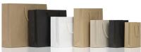 China High-End Luxury Unprinted Cardboard Shopping Black Paper Carrier Bag with Rope Handle,Glossy cardboard luxury paper garm for sale