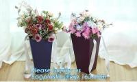 China Custom paper bag with handle coated white paper bag printing pattern flower carrier bag,Flower carrier paper bags with d for sale