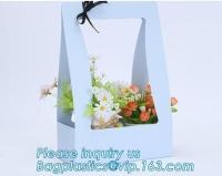 China Custom paper bag with handle coated white paper bag printing pattern flower carrier bag,Flower carrier paper bags with d for sale