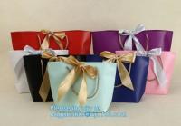 China pink small christmas gift packaging paper bags with cotton ribbon twisted handle,Paper material Brown Shopping Bag With for sale