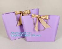 China pink small christmas gift packaging paper bags with cotton ribbon twisted handle,Paper material Brown Shopping Bag With for sale