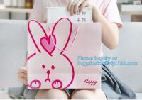 China Pink paper bag Customized gold embossed Logo Gift Shopping Paper Bag With Ribbon Bow Handles Style,pink yellow, blue, pa for sale