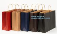 China Luxury Customize Black embossed Logo full color Print made by 250gsm C1S Art Gift Shopping Paper Bag With Ribbon Bow Han for sale