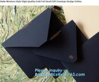 China MAKE western style high quality gold foil gift envelope Matt black card paper envelope in A4 A5 B5 C5 C6 A3 size with cu for sale