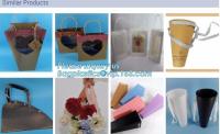 China Custom own logo ice-cream cone shaped paper flower gift packaging bag,Christmas exquisite packing bottle box luxury one for sale