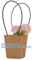 China Wholesale Custom Printed Logo Decoration Gift Flower Kraft Paper Bag,wedding flower packing kraft paper bag bagease pack for sale