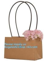 China Wholesale Custom Printed Logo Decoration Gift Flower Kraft Paper Bag,wedding flower packing kraft paper bag bagease pack for sale
