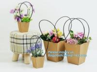 China Wholesale Custom Printed Logo Decoration Gift Flower Kraft Paper Bag,wedding flower packing kraft paper bag bagease pack for sale