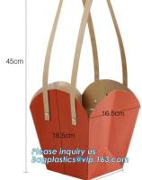 China flower carrier bag cheap brown paper flower bag handle bag,Portable Bouquet Flower Carrier Gift Packing Paper Bag bageas for sale