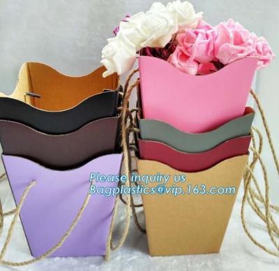 China OEM Logo Printed Paper Packaging Bag Custom Good Quality Flower Carrier Bag,Art Paper Flower Carrier Bag Shopping Bags W for sale