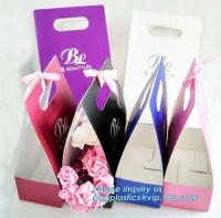 China Free Design!! Free Sample!!! flower carrier bag transparent window paper bag valentine's gift clear window bags sample f for sale