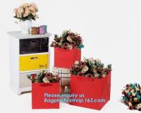 China flower carrier bag for gift, paper bag for carry flower,Waterproof white Kraft paper flower bag for packing with ribbon for sale