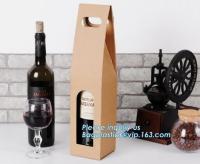 China Wine Packing Kraft Paper Bag with Twist Handle,Eco-friendly cmyk gold color custom printing paper wine gift bag bagease for sale