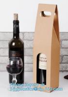 China Customized promotional Paper Wine Bag/Gift Wine Bag for Wine,Carry Packaging Custom Print Paper Wine Gift Bags with Hand for sale