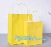 China Design Luxury Brown Kraft Paper Shopping Bag With Handle,Customized Green Printed Paper Shopping Bag With Logo Custom for sale