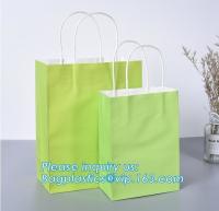 China Design Luxury Brown Kraft Paper Shopping Bag With Handle,Customized Green Printed Paper Shopping Bag With Logo Custom for sale