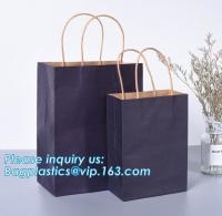 China High Brightly Brown Kraft Paper Bag With Handle Custom Print Logo,Kraft Paper Shopping Bag with Logo bagplastics, bageas for sale
