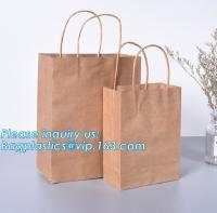 China High Brightly Brown Kraft Paper Bag With Handle Custom Print Logo,Kraft Paper Shopping Bag with Logo bagplastics, bageas for sale