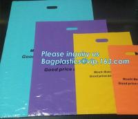 China Custom print ldpe hdpe die cut handle carry poly apparel plastic merchandise gift packaging polythene shopping bag with for sale