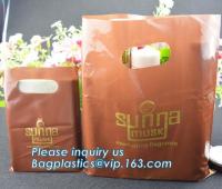 China 100% Biodegradable PE Die Cut Patch Handle Color Printed Custom Plastic Shopping Bags Personalized,promotional recycle g for sale