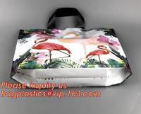 China 100% Biodegradable fashionable leopard printed soft loop plastic bag,Custom Printed Stand Up Block BottomSoft Loop Handl for sale
